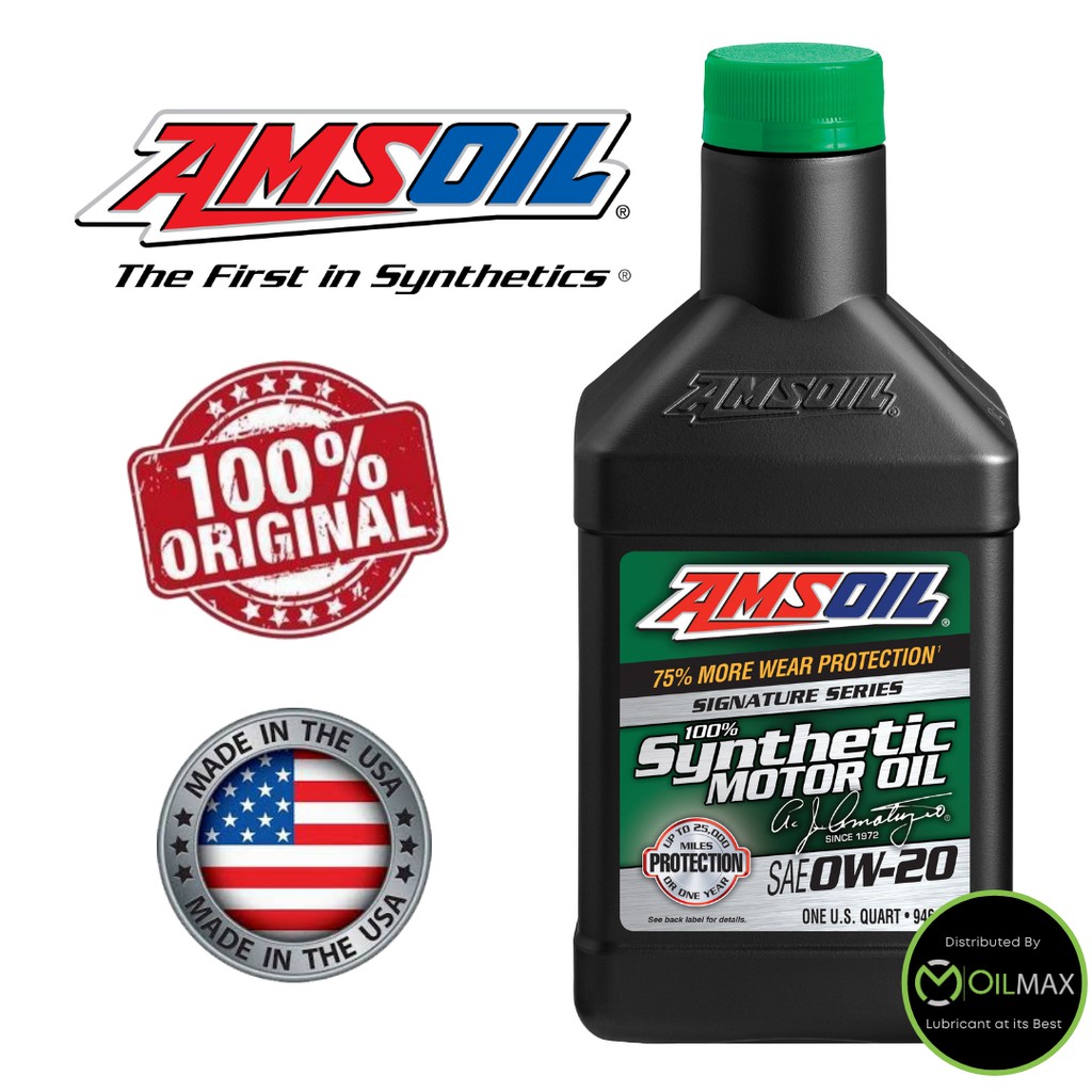 Amsoil Signature Series 0W20 (1 Quart) 946ml/4 bottles bundle set with ...