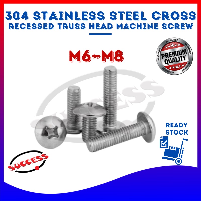 SUCCESS SUS304 M6 ~ M8 Stainless Steel Truss Head Machine Screw 304 ...