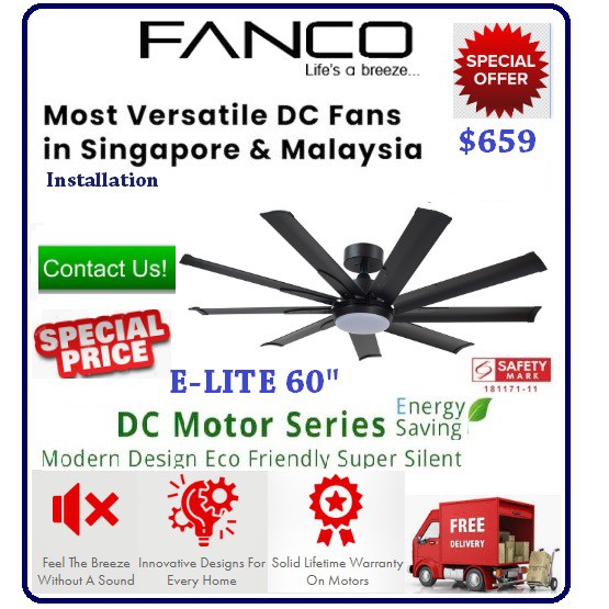 [CLIMATE VOUCHER ]Fanco E-lite 60" ceiling fan | 9 blade ceiling fan ...