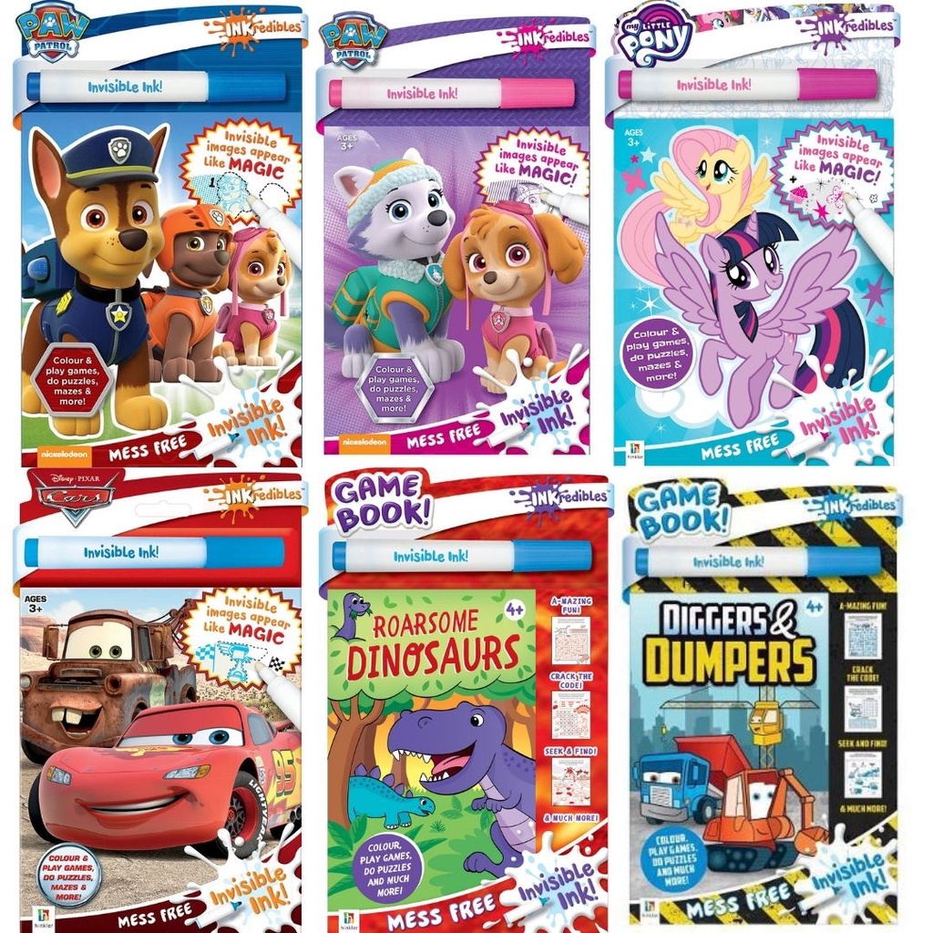 Inkredibles Invisible Ink: Diggers and Dumpers/Disney Cars/ Roarsome ...