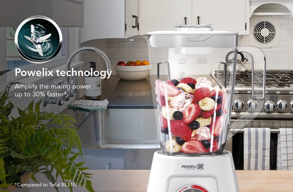 Tefal Blender Blendforce BL4271 - 600W, 2 speeds and pulse, 2L plastic jug, smart lock system, 6 ...