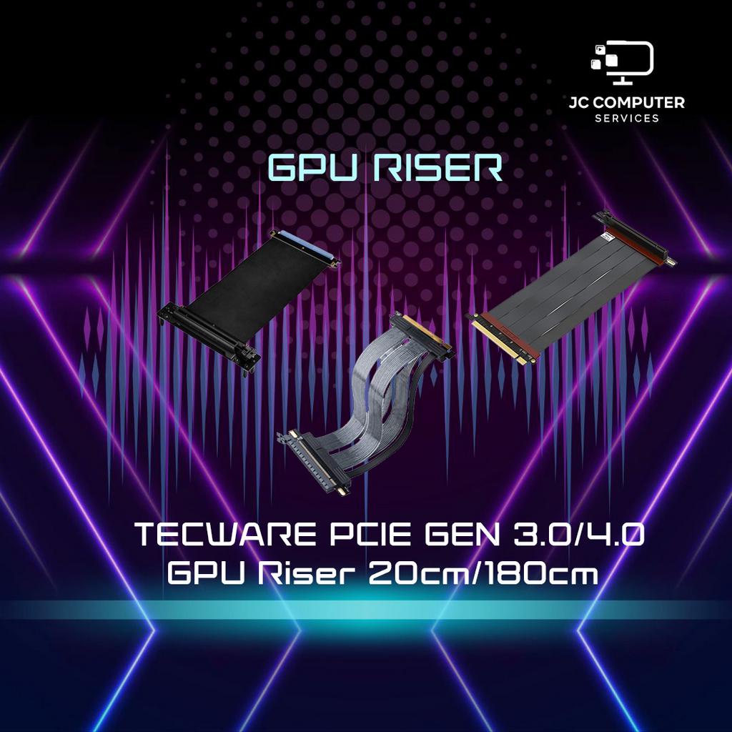 TECWARE PCIE Gen 3.0 GPU Riser Cable 20cm (90 Degrees)/ PCIE Gen 4.0 ...
