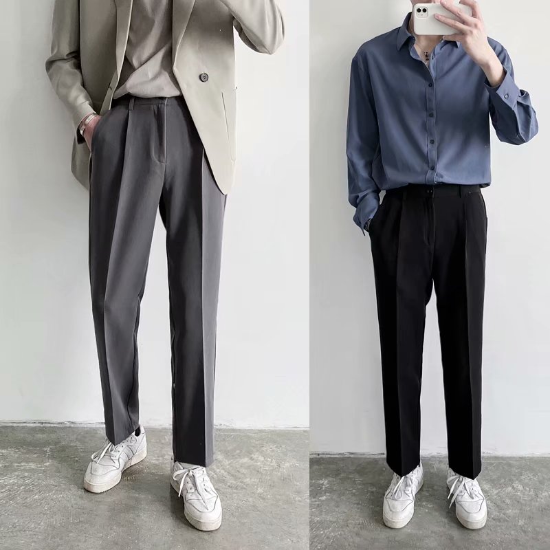 [3 colors S-4XL] Korean style trendy casual trousers，slim fit straight ...