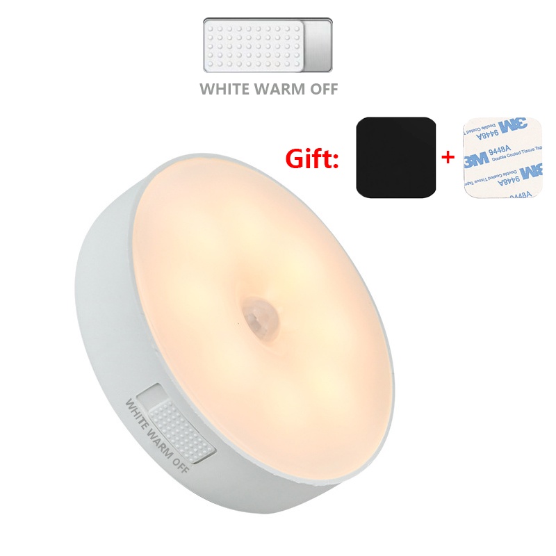 Sensor Night Light USB Rechargeable Wireless Body Induction Lamp Motion ...