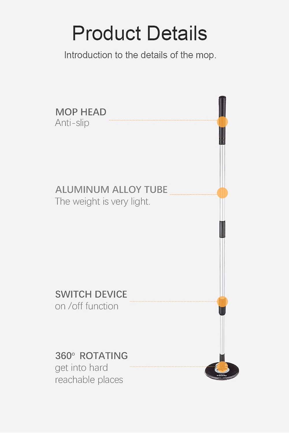 [Sweet Home] SupaMop Spin Mop Pole Set Labour Saving Mop Handle Hand ...