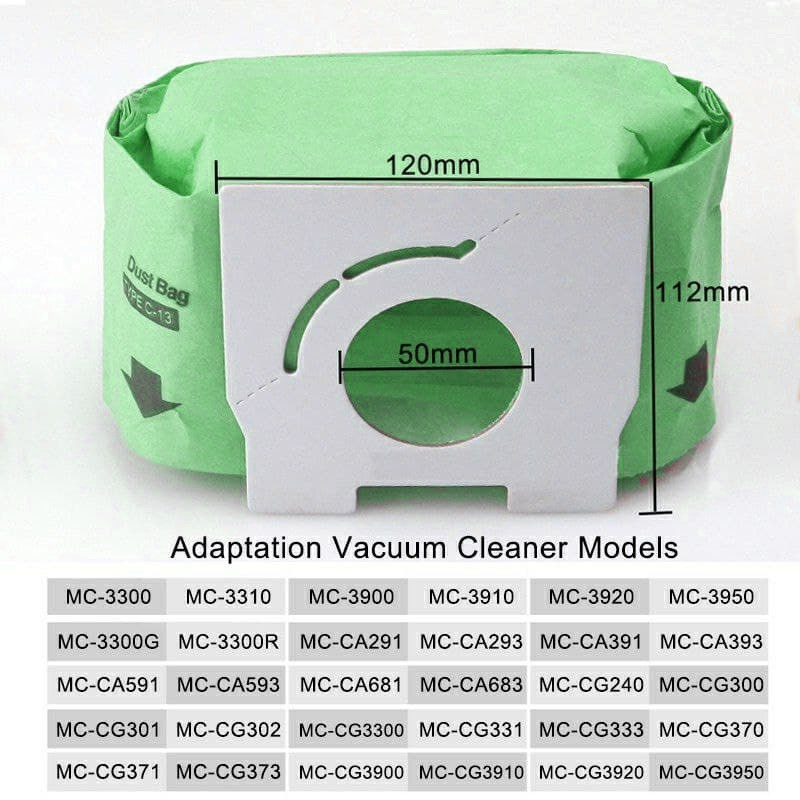 Vacuum Dust Bag Panasonic Type c-13 C13 Type Universal Replacement ...