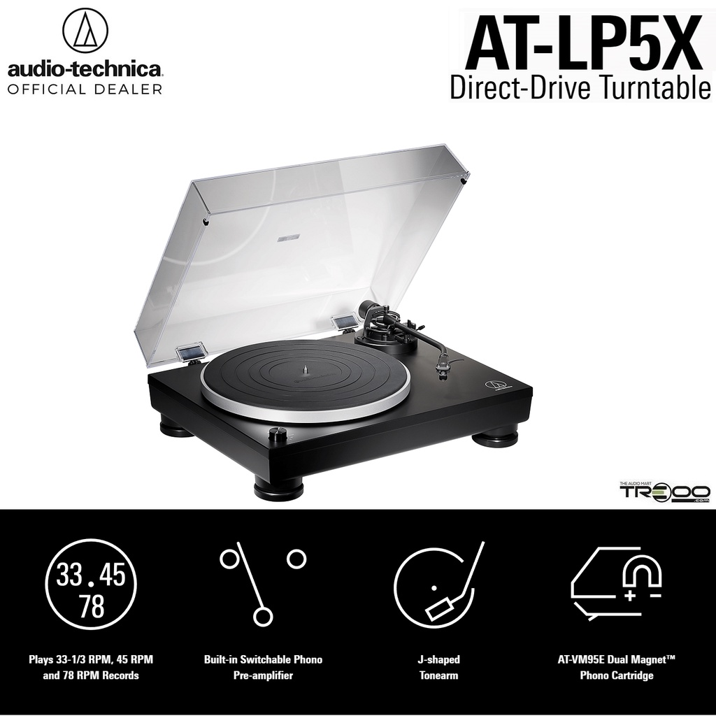 Audio-Technica AT-LP5X Fully Manual Direct-Drive Digital Turntable (USB ...