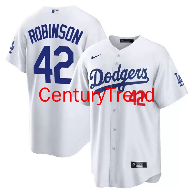 Men's Dodgers Dodgers Jersey 42 Robinson Embroidered Cardigan Baseball ...