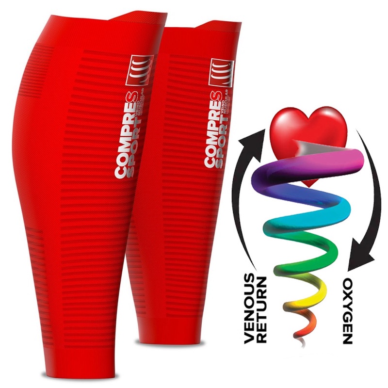 Compressport R2 Oxygen Calf Sleeves - Red | Calf Compression Sleeves ...