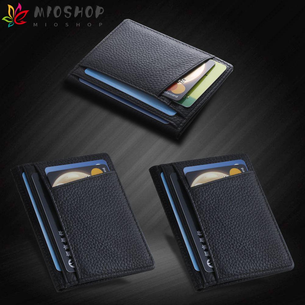 Men Leather Slim Thin Credit Card Holder Mini Wallet ID Case Wallet ...