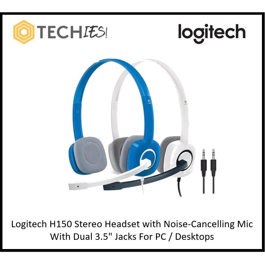 Logitech H150 Stereo Headset with Noise-Cancelling Mic With Dual 3.5 ...