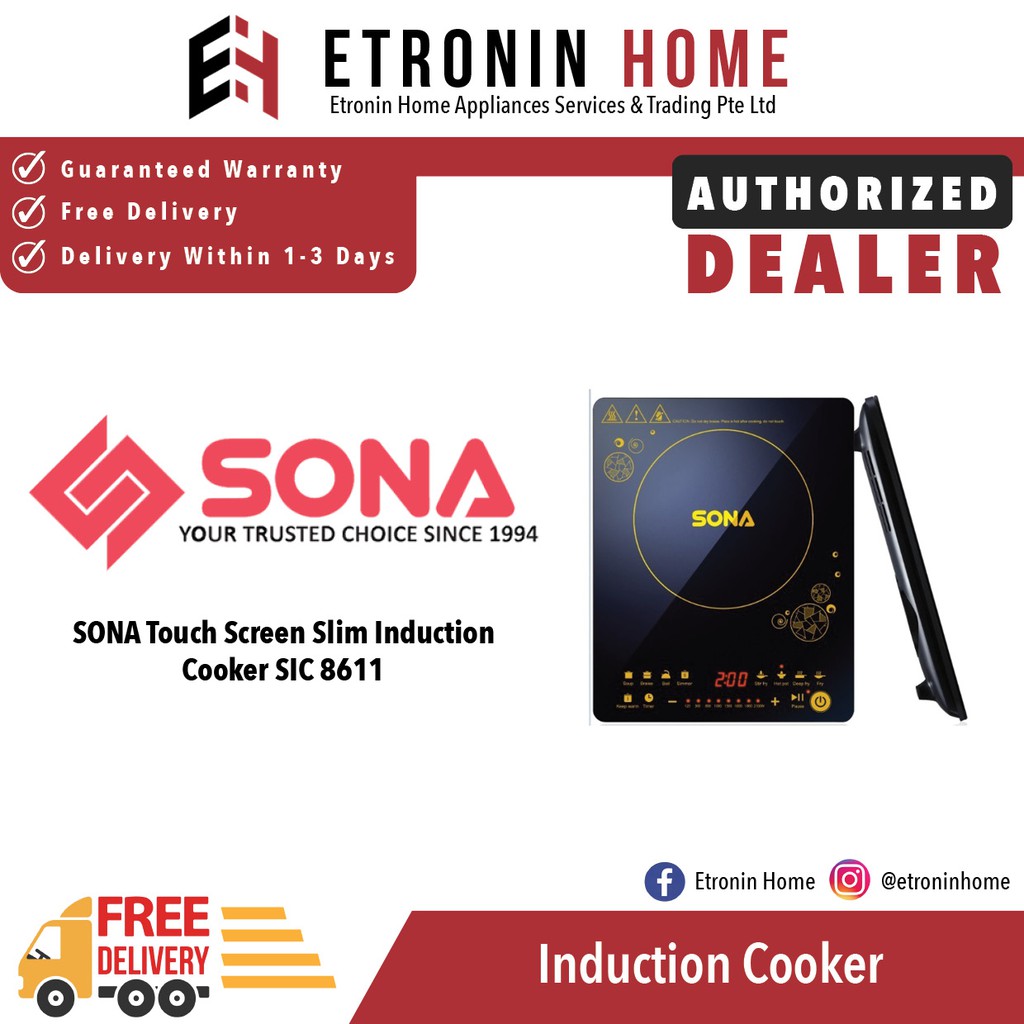 SONA Touch Screen Slim Induction Cooker SIC 8611 | Shopee Singapore