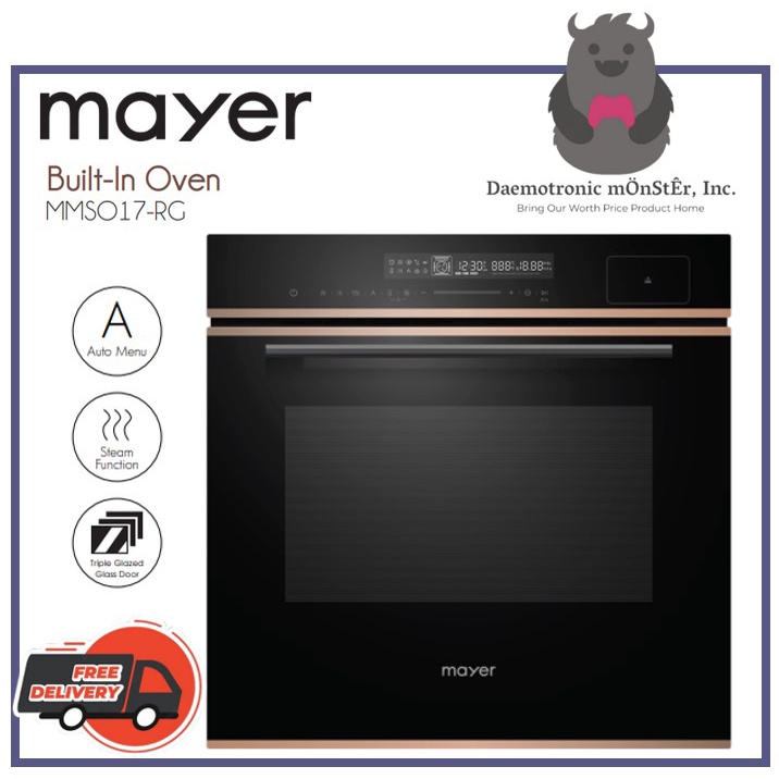 Mayer 72L MMSO17-RG 60cm Built-in Combi Steam Oven Rose Gold (FREE Replacement Installation ...