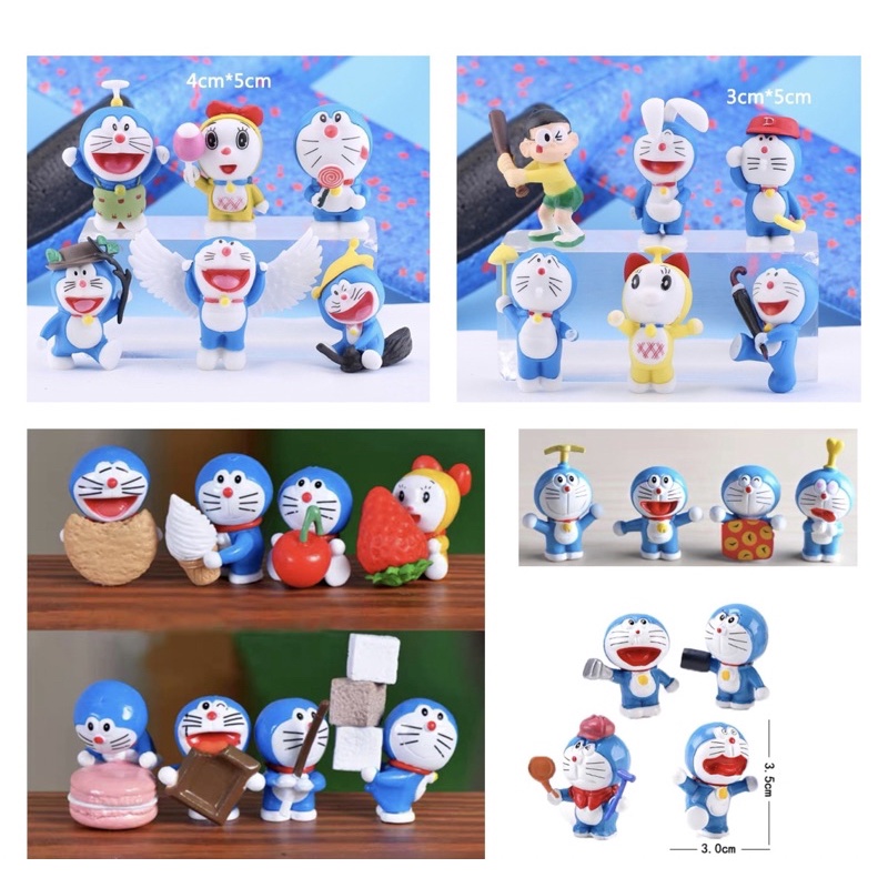 SG instock Doraemon Miniature Figurines Dollhouse Garden Decoration ...