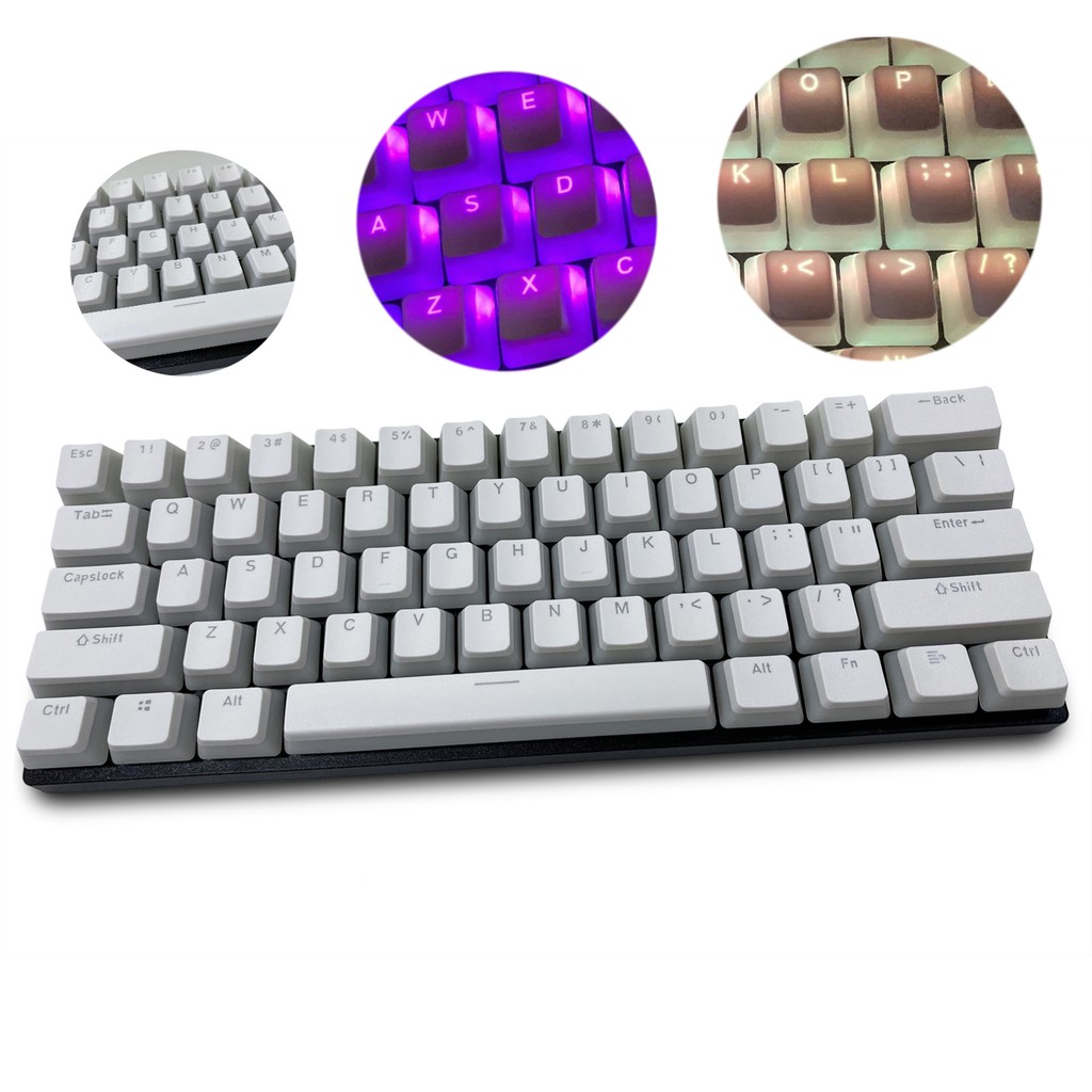 Pudding keycap,pure white pudding keycap 108 Double Shot PBT pudding ...