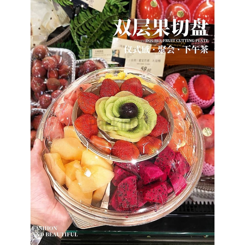 Round Sushi Square Box 290mm Double Layer/Fruit Tray/Sushi Tray ...