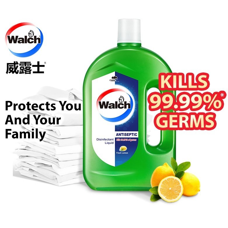 Walch® Antiseptic Disinfectant Liquid 2L x 4 Bottles – Lemon | Shopee ...