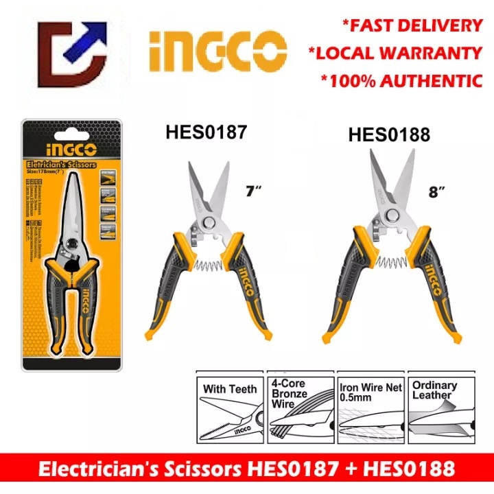 INGCO ELECTRICIAN'S SCISSOR SS BLADE | Shopee Singapore