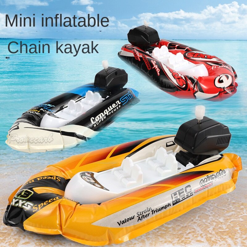 Children's baby bath yacht wind-up boy inflatable water boat inflatable ...