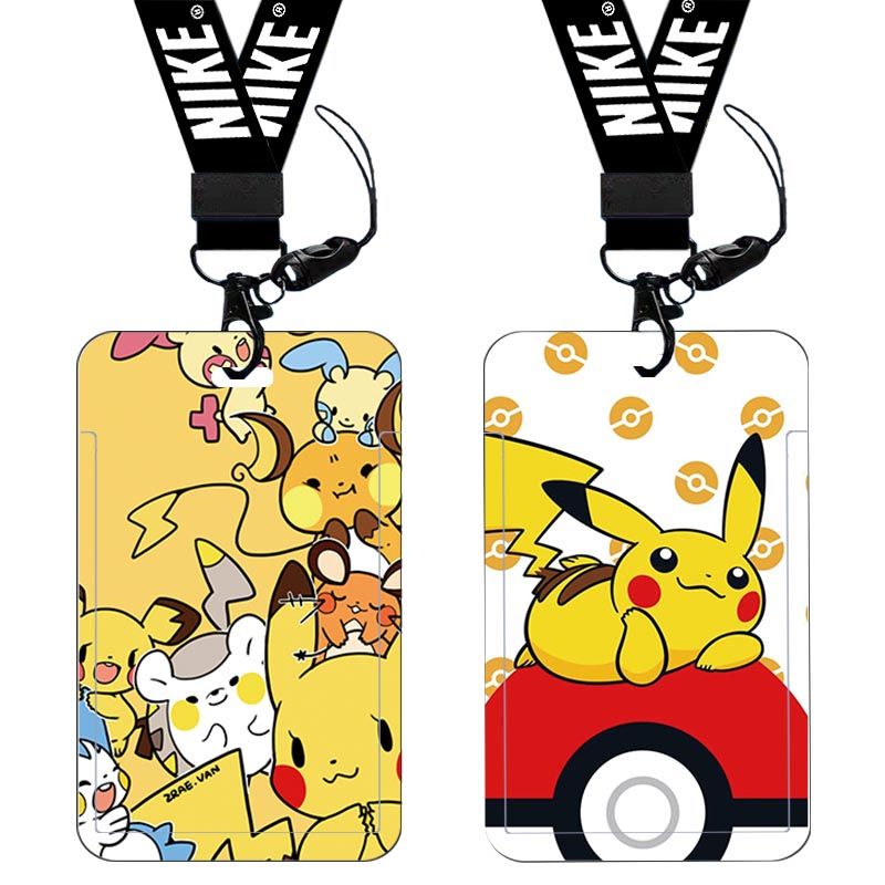 Anime Cartoon Pokemon Pikachu Cute Card Holder Student ID Card Bus ID ...