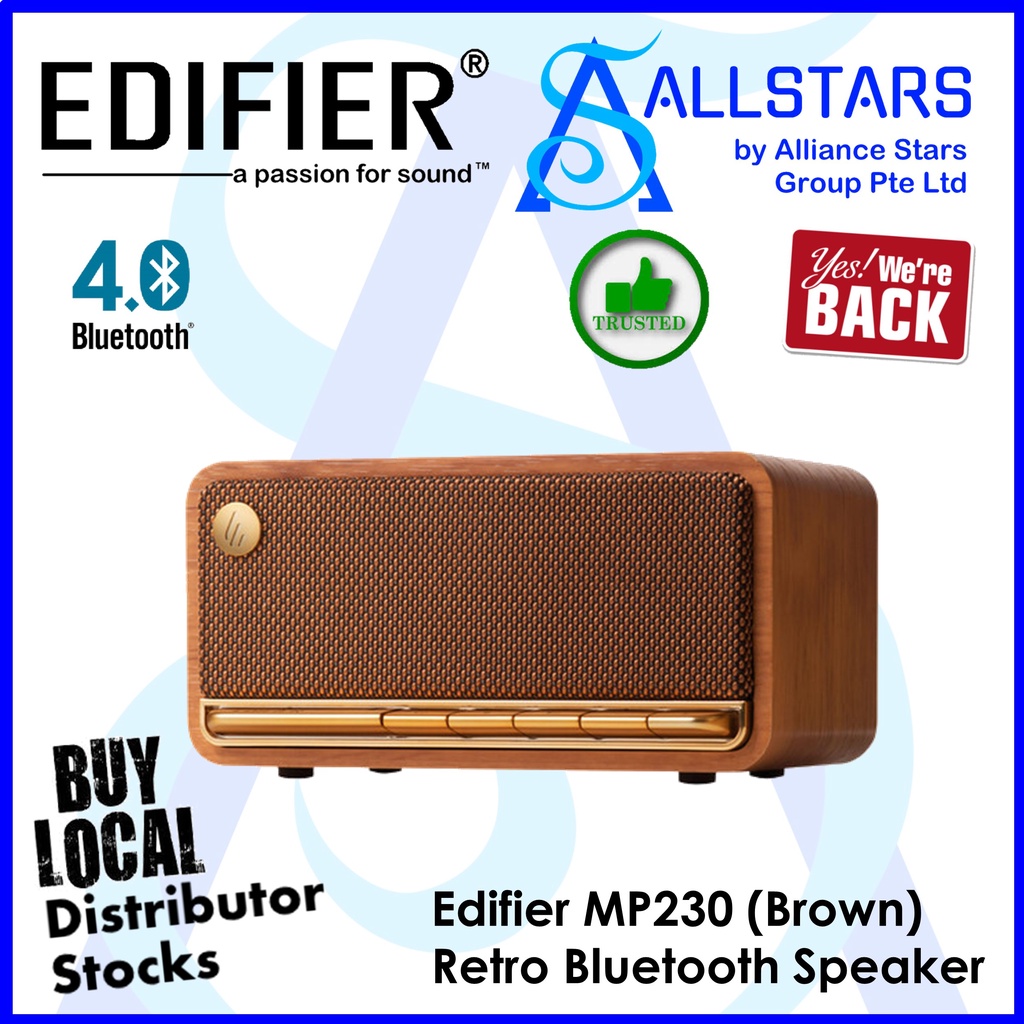 Edifier MP230 (Brown) Retro Bluetooth Speaker (EDF100019) (Warranty ...