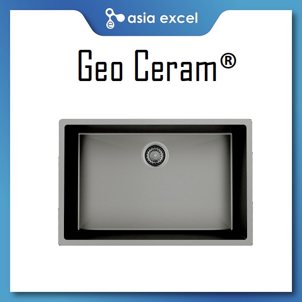 GEO CERAM QDX110-65R10BK 69CM GUN METAL STAINLESS STEEL KITCHEN SINK ...