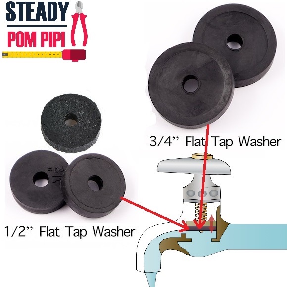 PVC TAP WASHER / TAP REPLACEMENT WASHER / WASHER GETAH HITAM KEPALA ...