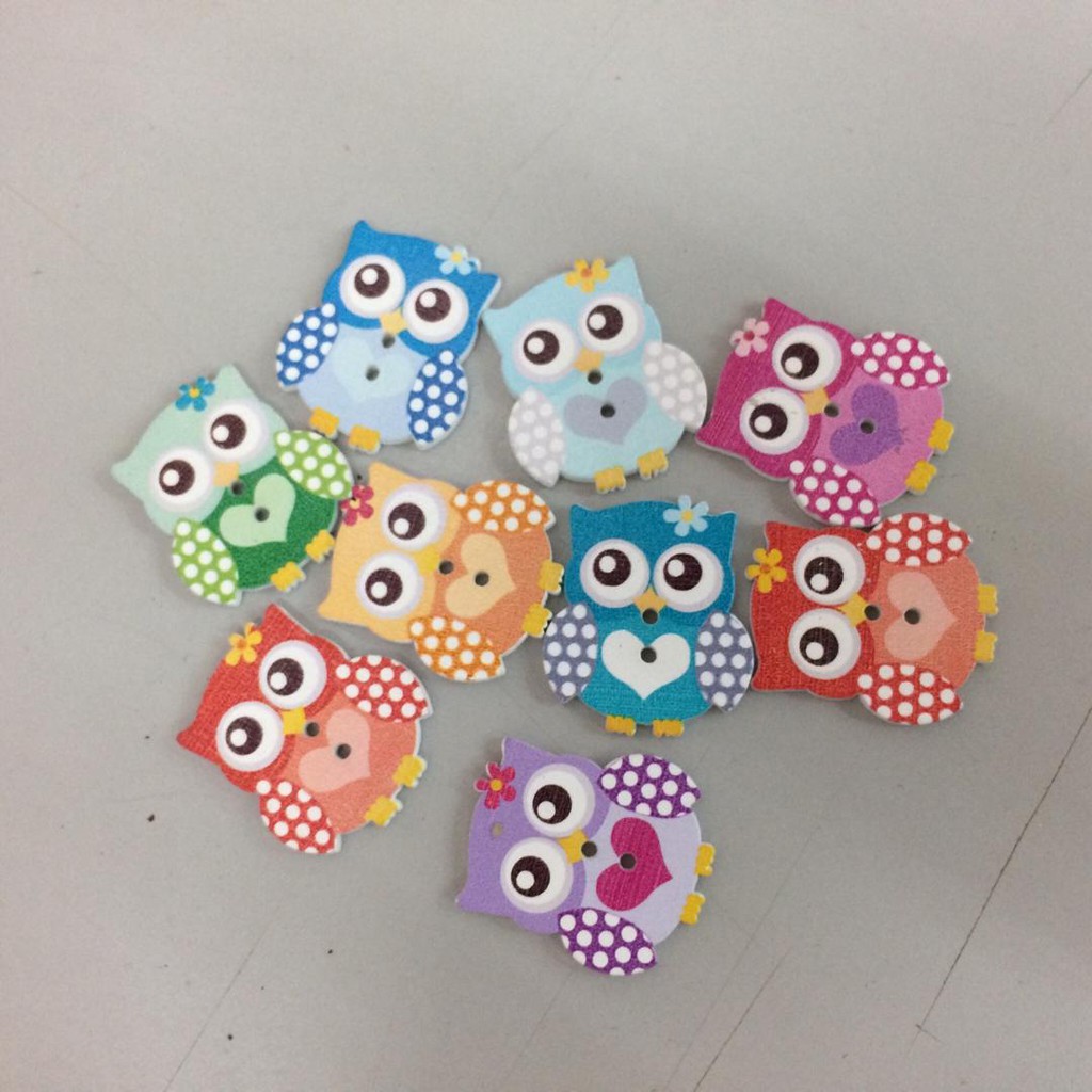 HOT ITEM cartoon 50 PCS / 100 PCS Wood Button 2 Hole/ Butang kayu ...