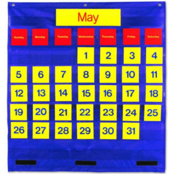 Learning Resources Monthly Calendar Pocket Chart (English/Spanish ...