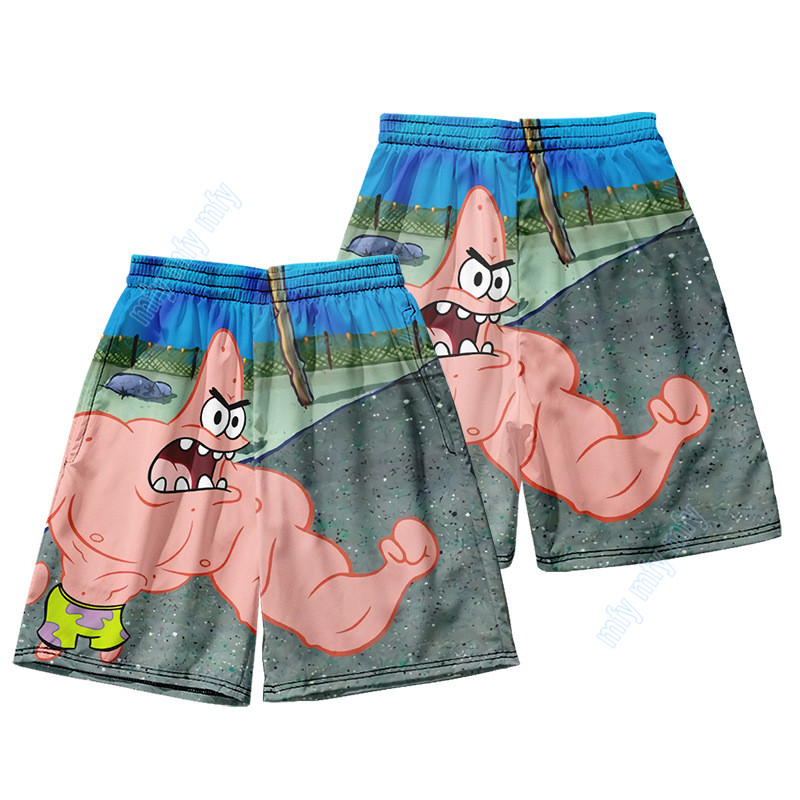 Men Women Patrick Star Shorts Casual Quick-Dry Stretch-Waist Beach ...