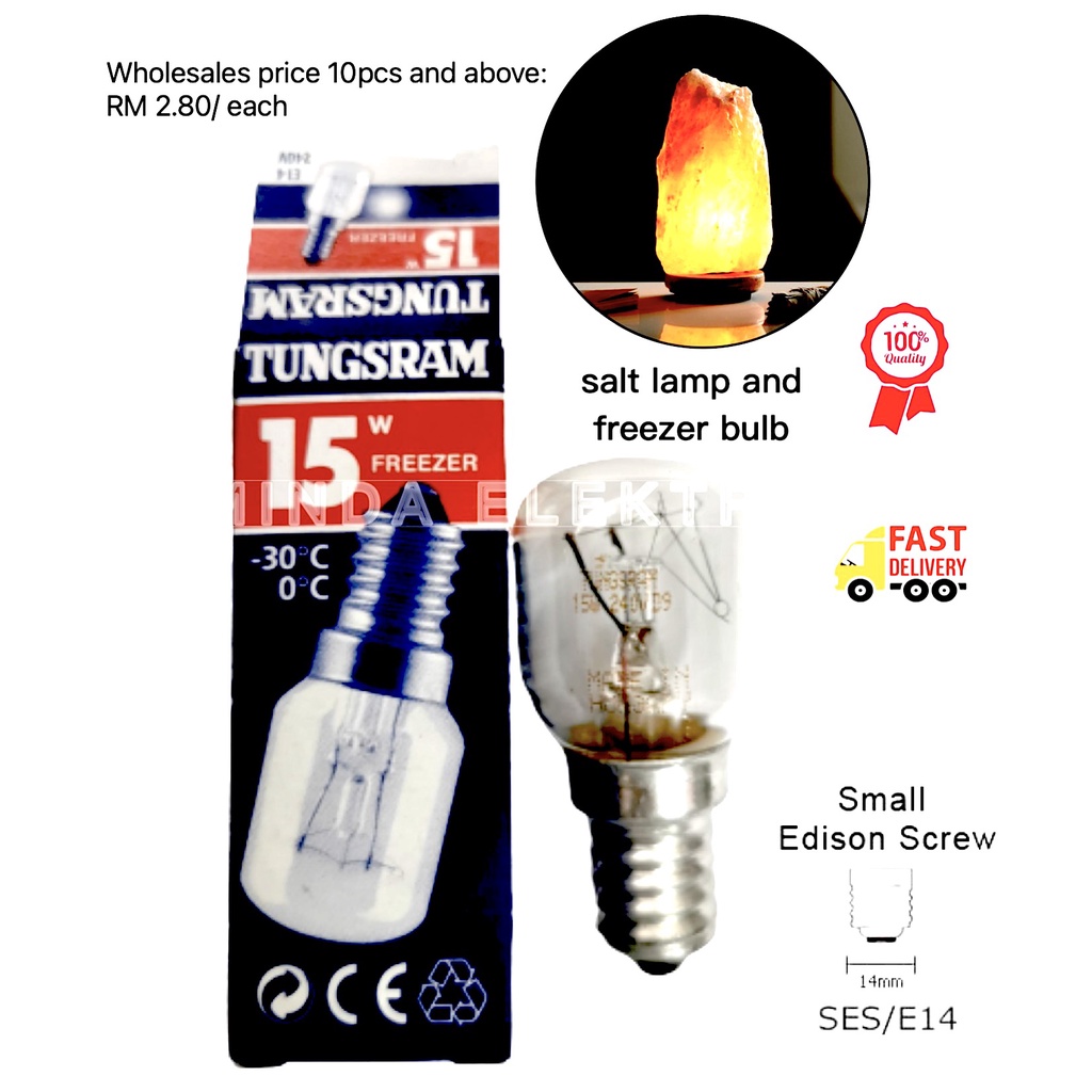 Tungsram E14/ B22 15W 230V Light Bulb/ Freezer light/ Salt lamp light ...