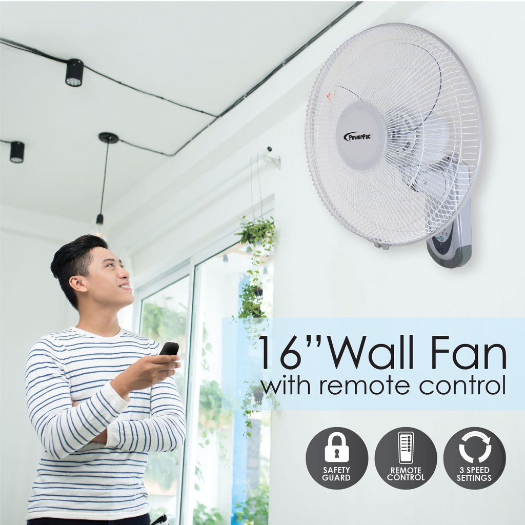 PowerPac Wall Fan 16/18 Inch with Remote Control (PPWF40/PPWF40R ...