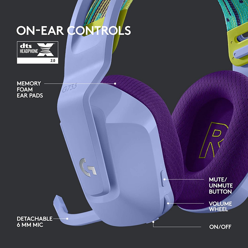 Logitech G733 LIGHTSPEED Wireless Gaming Headset with suspension ...