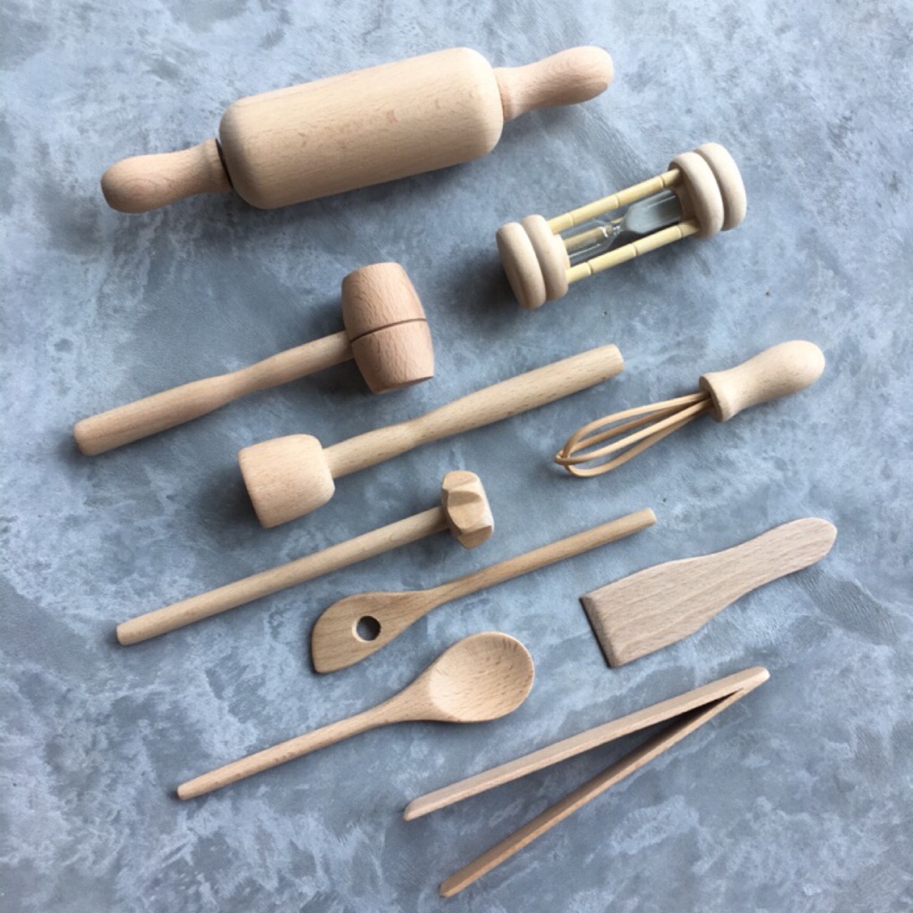 Wooden Little Masterchef Kids Cooking & Baking Tools Utensils Kitchen ...