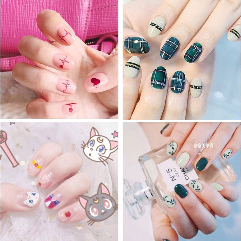 Women Fashion Nail Sticker Waterprrof Lovely Nail Art Nail Sticker ...
