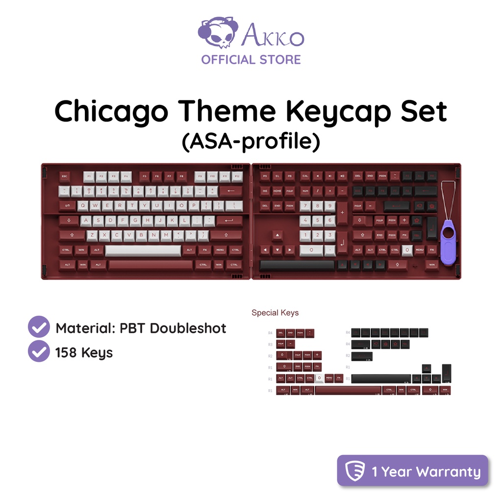 AKKO Chicago Theme Keycap Set - ASA Profile (158 Key) | Shopee Singapore