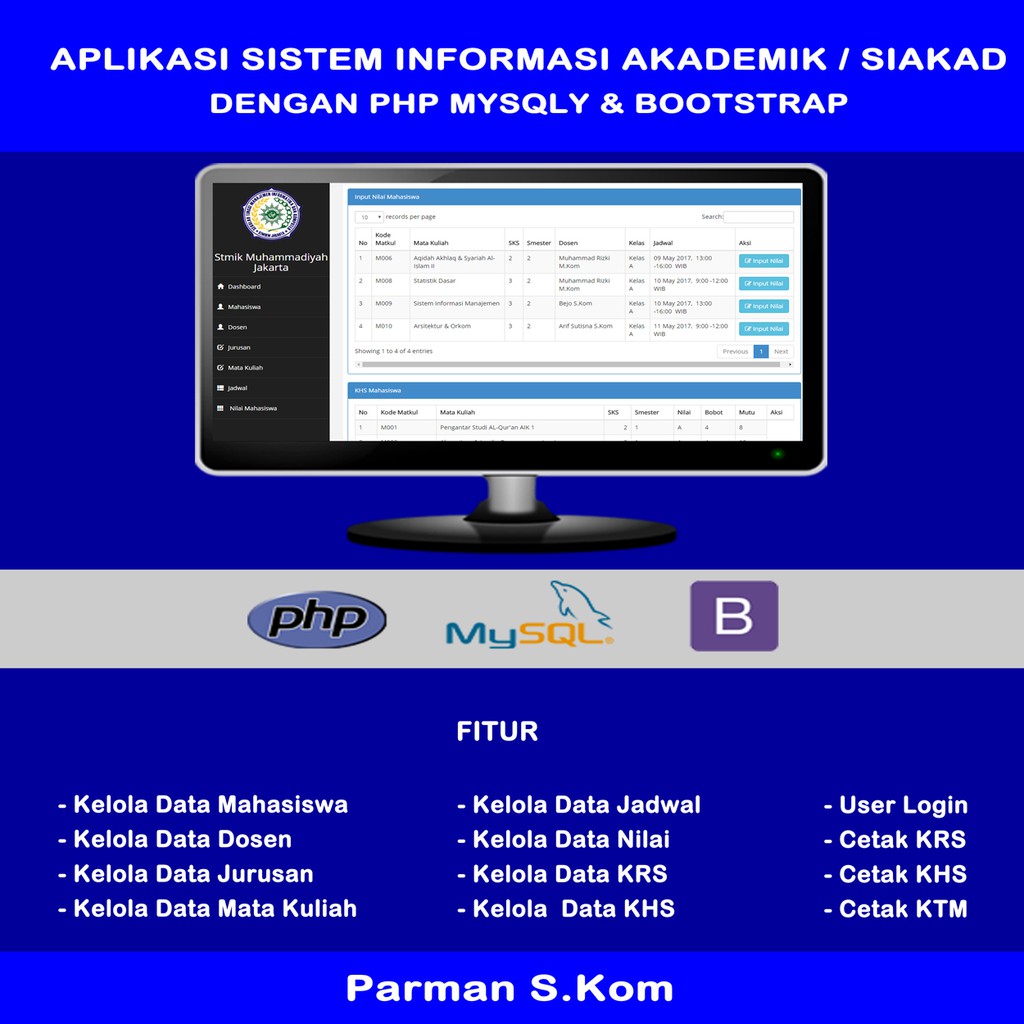 Source Code Academic Information System Or Web Based Based With PHP MYSQLI And BOOTSTRAP ...