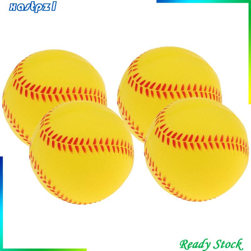 [ 4x Soft Training Baseball Softball Game Playing Bouncy Ball Yellow ...