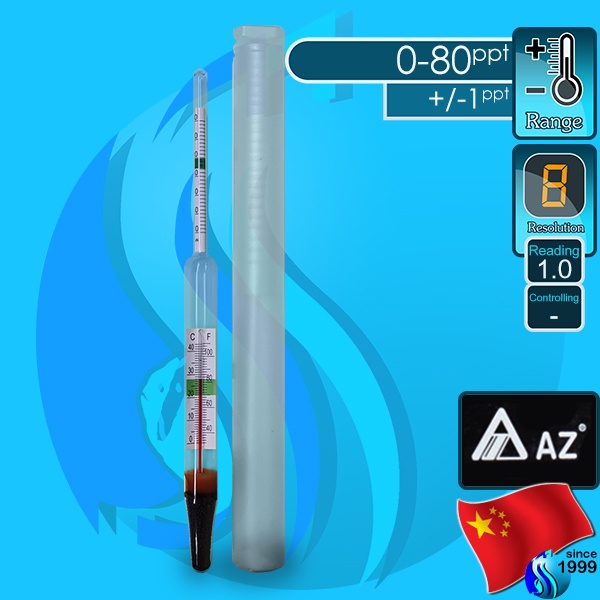 AZ Floating Glass Hydrometer Salinity tester thermometer Measuring ...