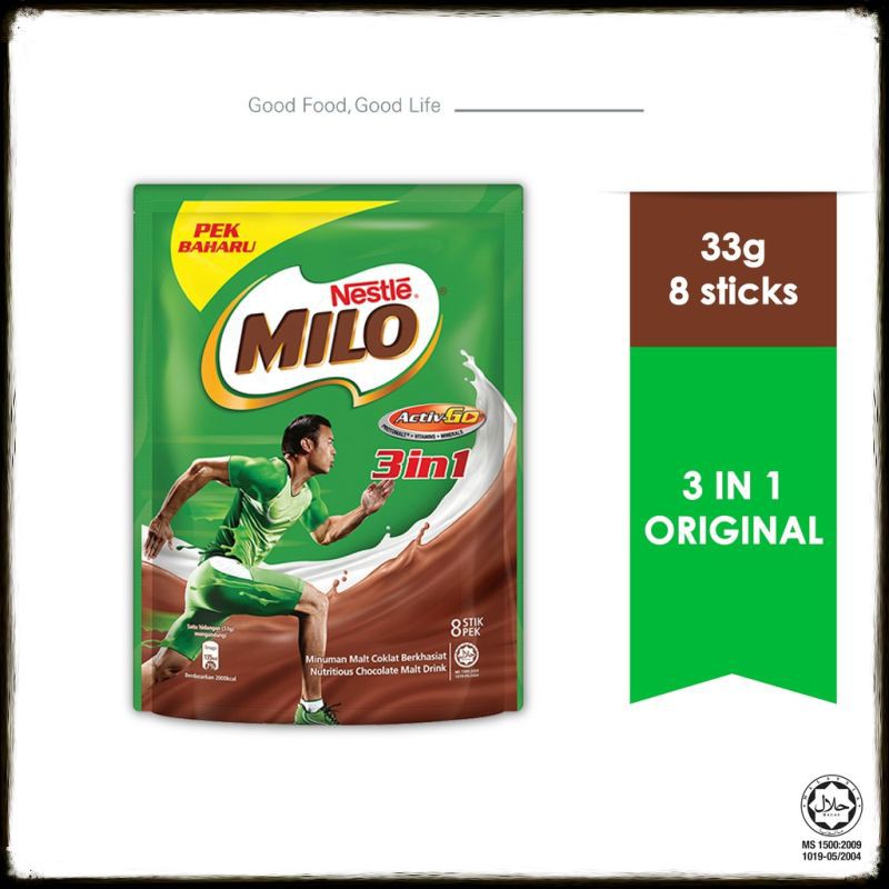 Nestle MILO 3 in 1 Activ-Go (33g x 8s) | Shopee Singapore