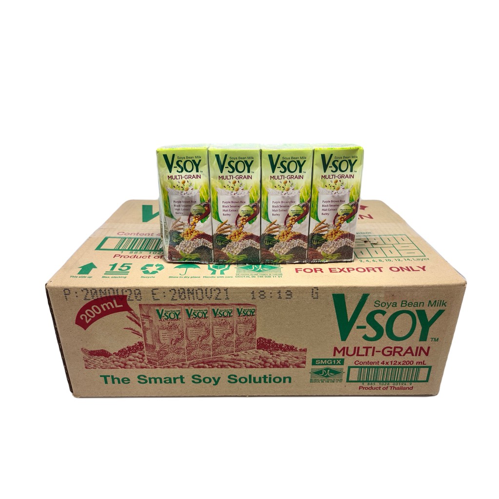 [CARTON DEALS] V-Soy Soya Bean Milk 200ml x 48 (Max 3 Carton per Order ...