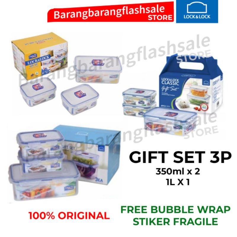 Lock n Lock Classic Gift Set 3 pcs HPL817R03 Gift Hampers LocknLock ...