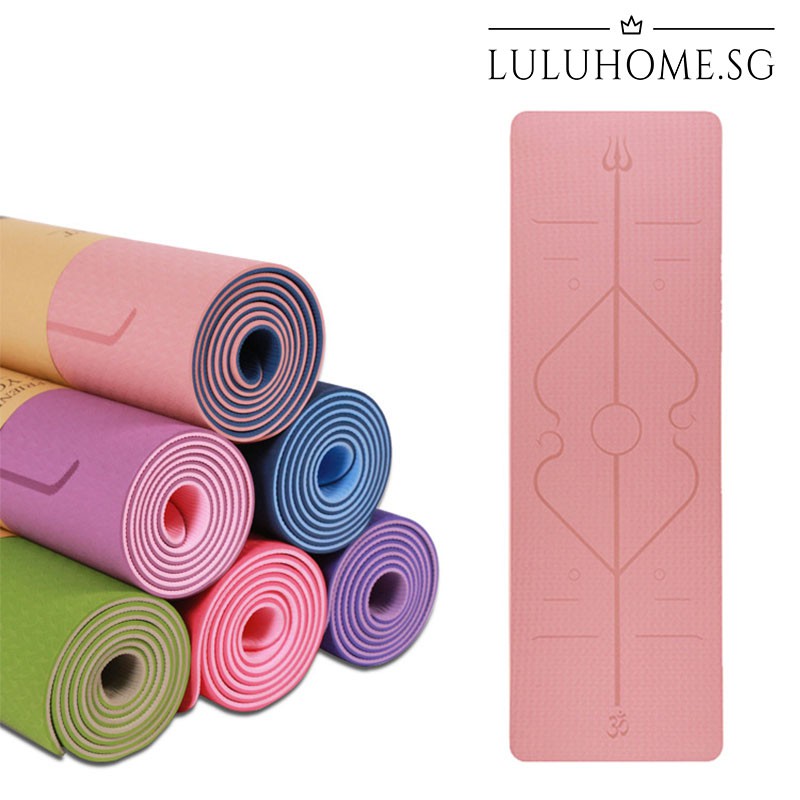 (LULUHOME.SG) TPE Double-Layer Double-Color Non-slip Yoga mat Guide ...
