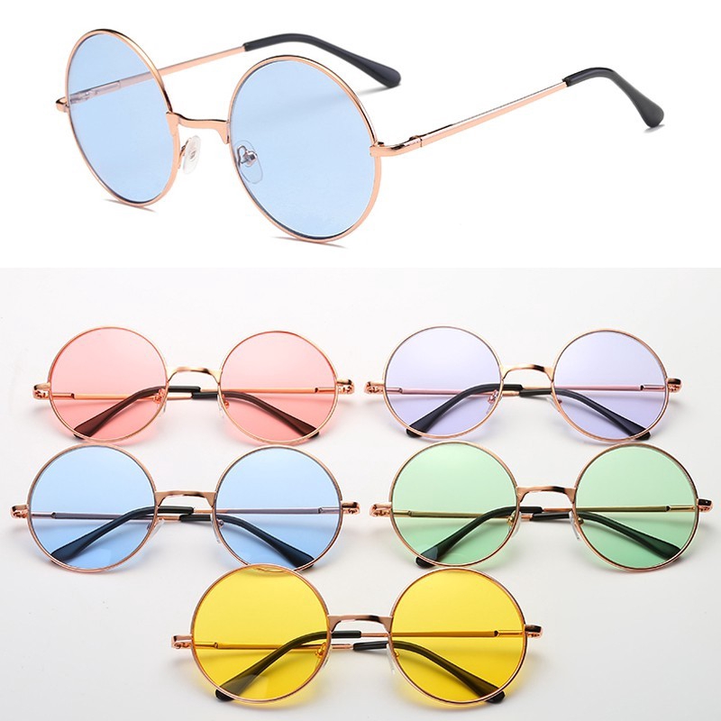 2018 Vintage Round Small Sunglasses Metal Sea Retro Sun Glasses women ...