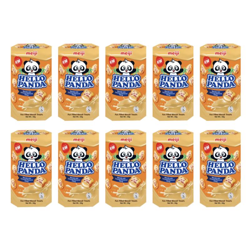 [Bundle of 10] Meiji Hello Panda Biscuit Box 50g (Caramel) (Halal ...