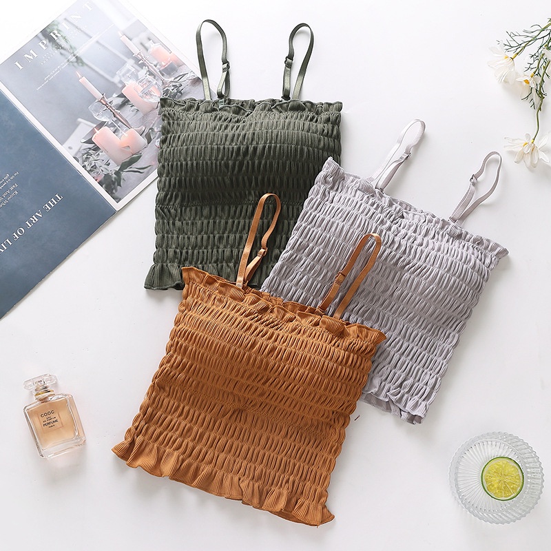 Strapless Tube Top Women's Pleated Bra Women's Wrapped Bra | Shopee ...