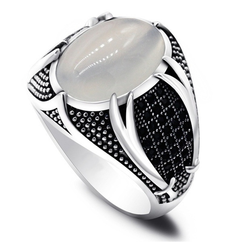 Handmade Islamic Ring For Men Vintage Turkish Double Swords Black CZ ...