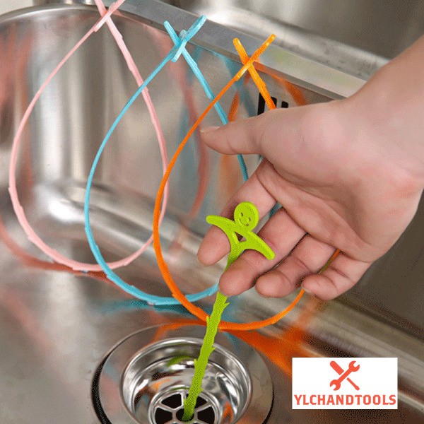 Smile Face Drain Cleaner Cleaning Tools Kitchen Filter Stick Sewer Pipe ...
