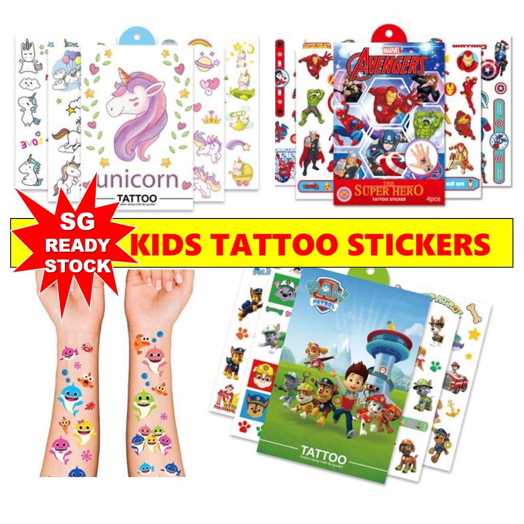 [SG Ready Stock] Kids Tattoo Stickers Cute Children Birthday Gift ...