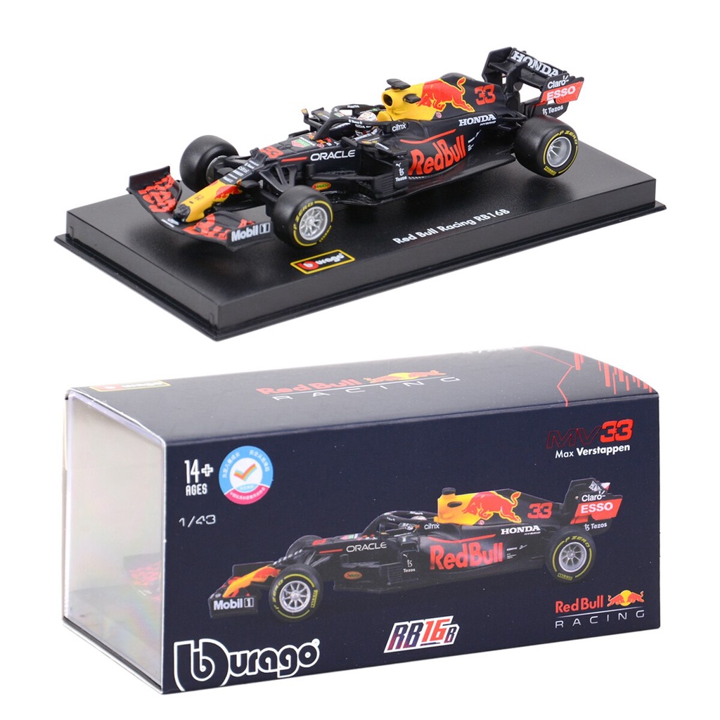 Bburago 1:43 2021 RB16B #33 F1 Formula Car Static Die Cast Vehicles ...